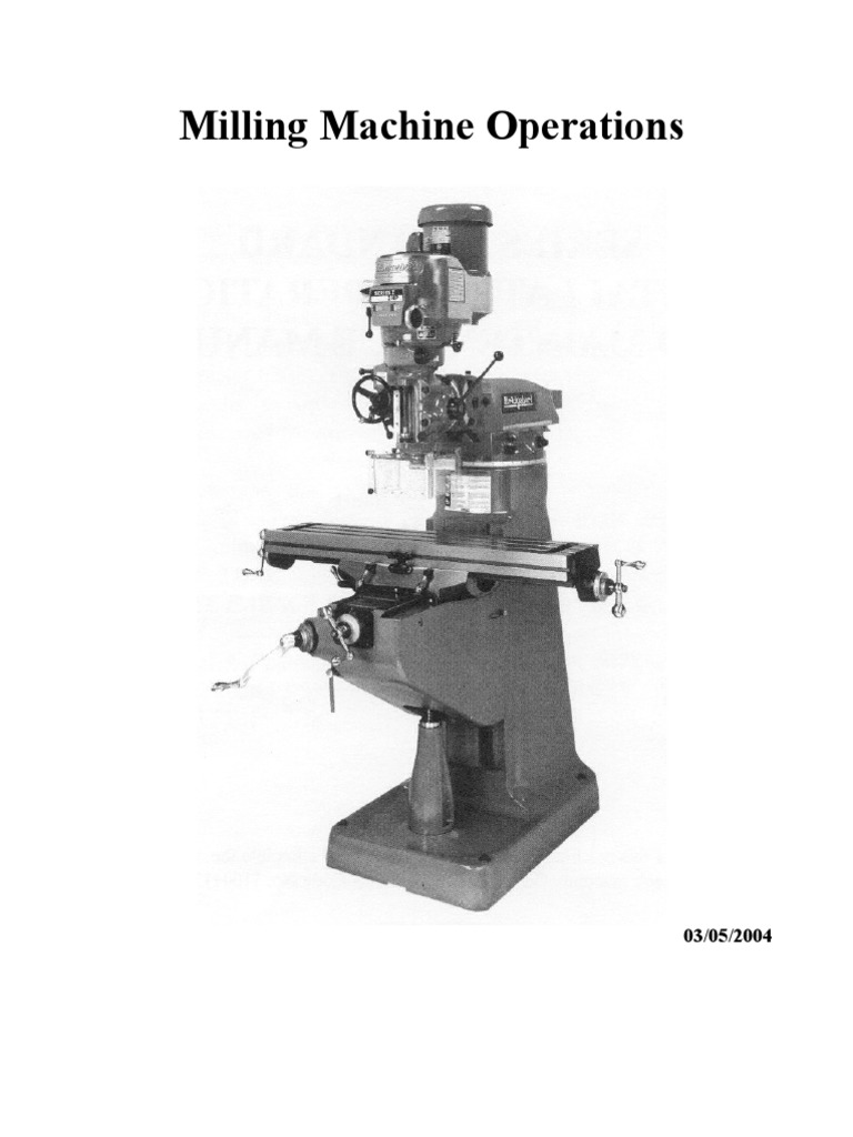 Bridgeport Milling Machine Operations | PDF | Machining | Equipment