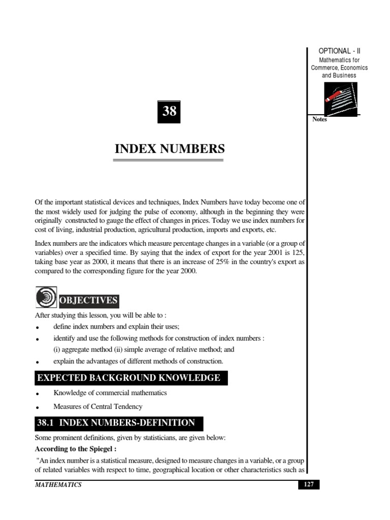 Index Numbers (Maths) | PDF | Index (Economics) | Average
