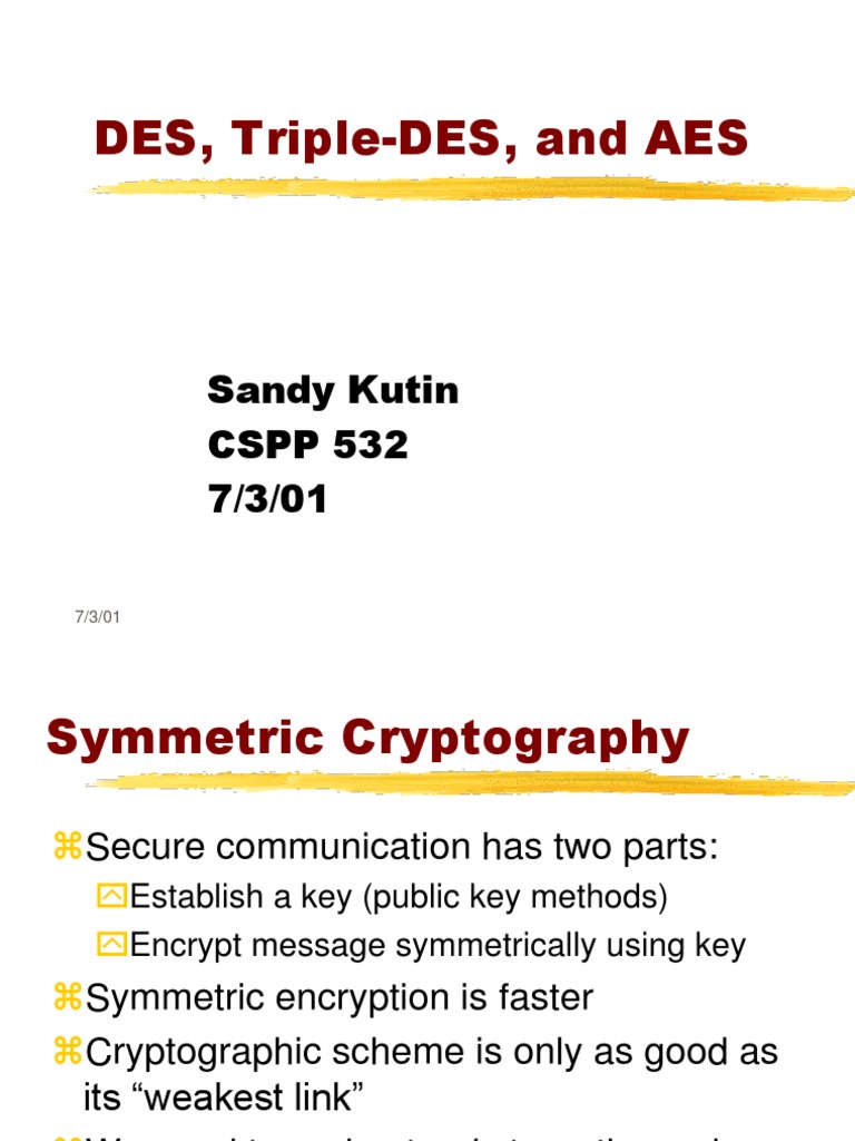 Encryption Standards - AES, 3DES and DES | PDF | Teaching Methods ...