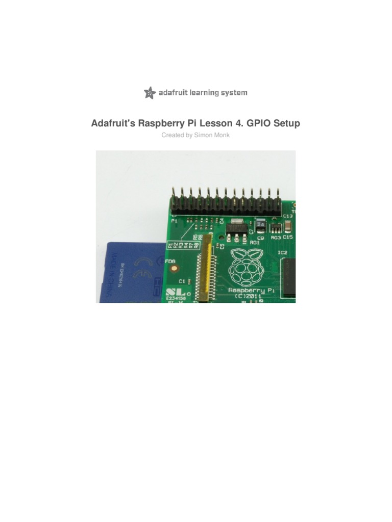 Adafruti Lesson 4 Raspberry Pi Gpio Pdf Raspberry Pi Python Programming Language