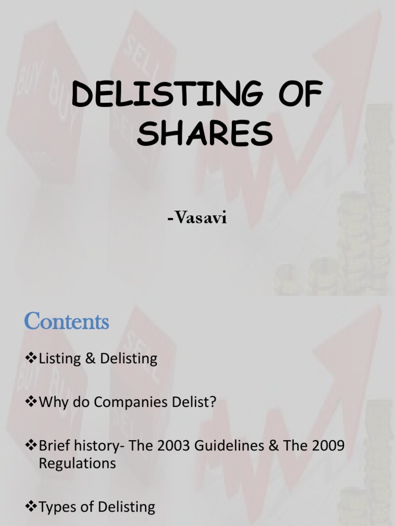 Delisting of Shares | PDF | Stocks | Securities (Finance)
