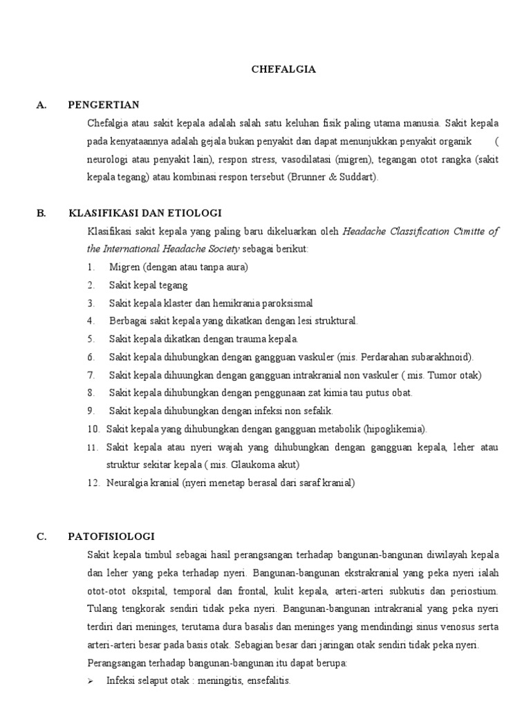 Asuhan Keperawatan Chepalgia | PDF