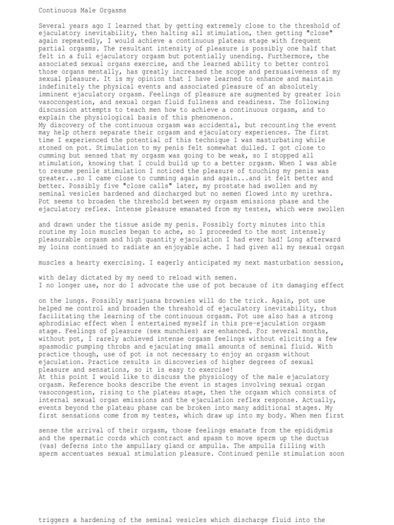 Continuous Male Orgasms | PDF | Ejaculation | Orgasm