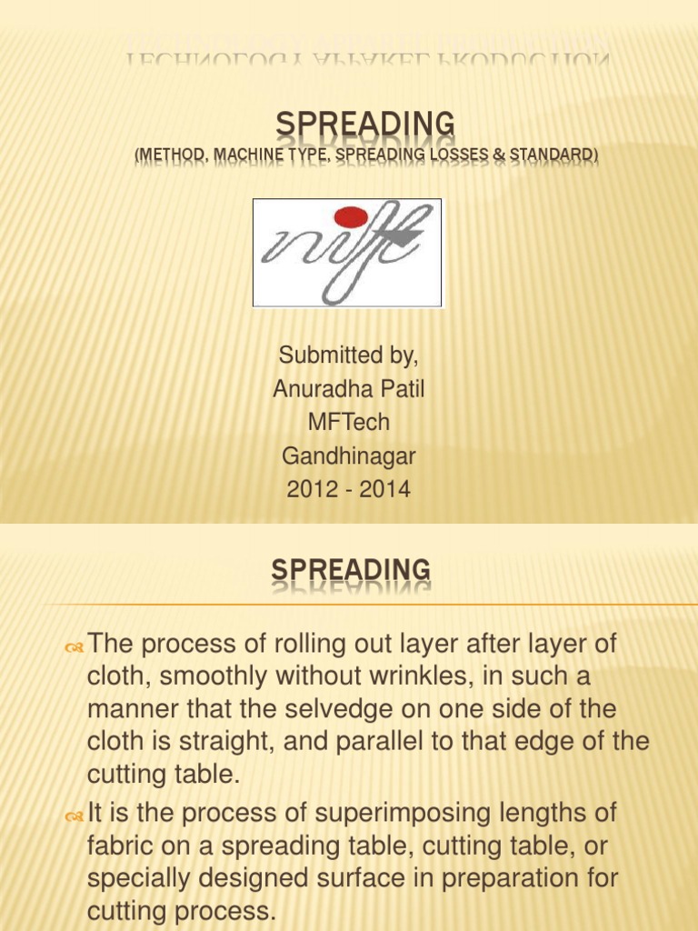 Spreading in Apparel Industry | PDF | Textiles | Clothing