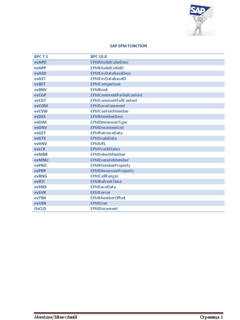 SAP EPM Functionality Overview | PDF