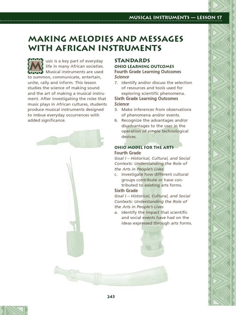 Making Melodies and Messages With African Instruments: Standards | PDF ...