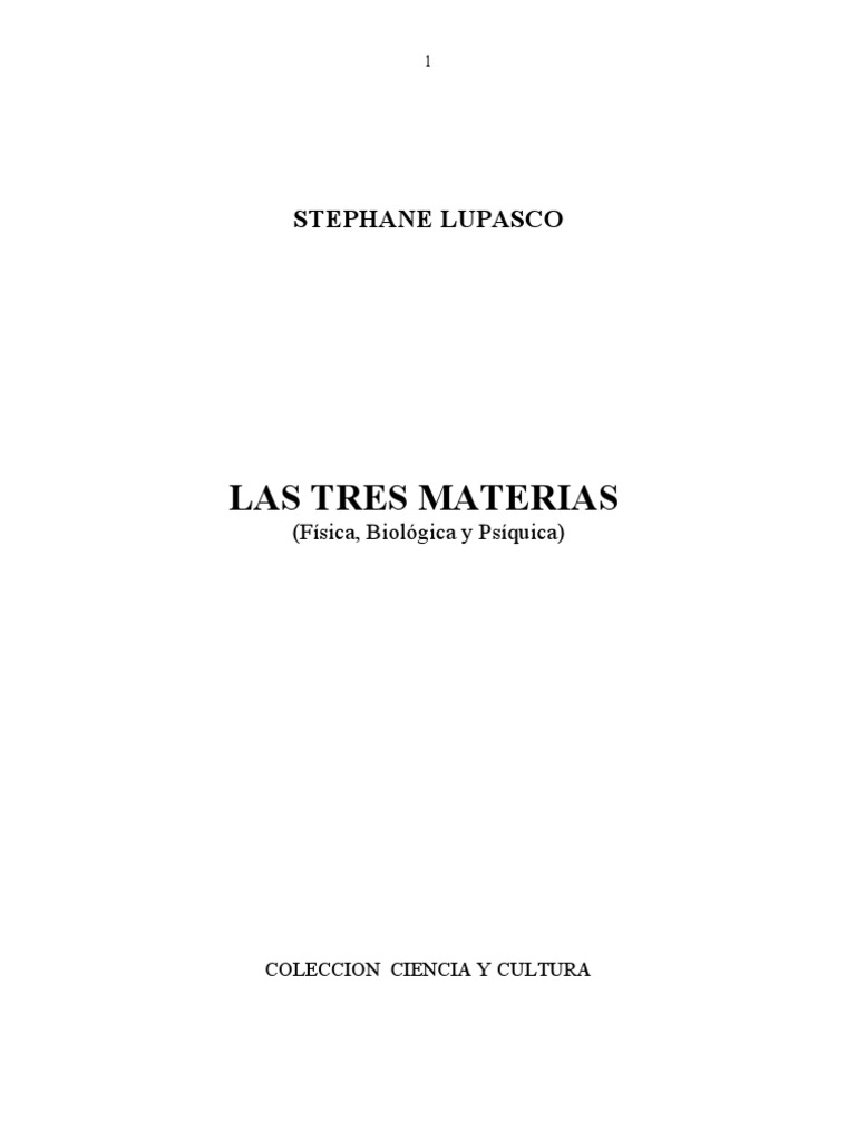 Las Tres Materias (Lupasco) 2 | PDF | Mecánica cuántica | Física