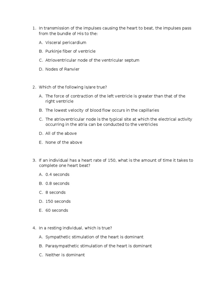 CVS MCQ | PDF | Heart | Atrium (Heart)