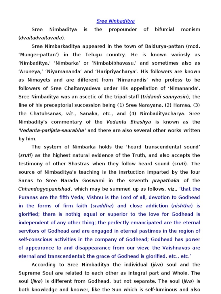 Nimbarka | Download Free PDF | Religious Philosophical Concepts | Soul