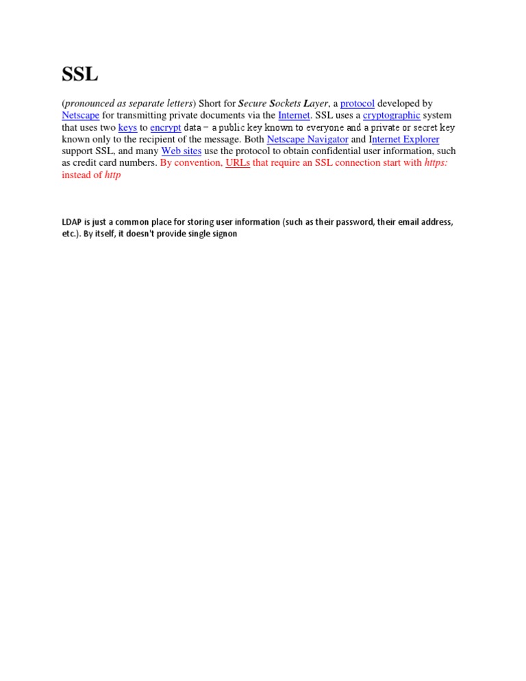 Understanding SSL and LDAP Protocols | PDF | Technology & Engineering