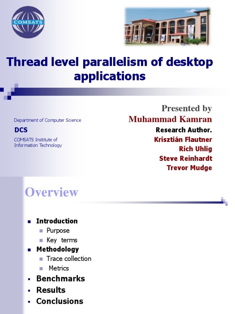 Thread Level Parallelism of Desktop Applications: Muhammad Kamran | PDF | Thread (Computing ...