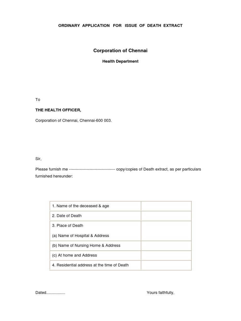 Death Certificate Form | PDF