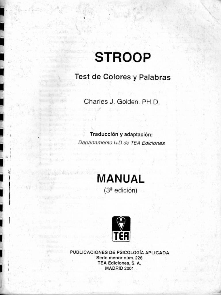Manual Stroop | PDF