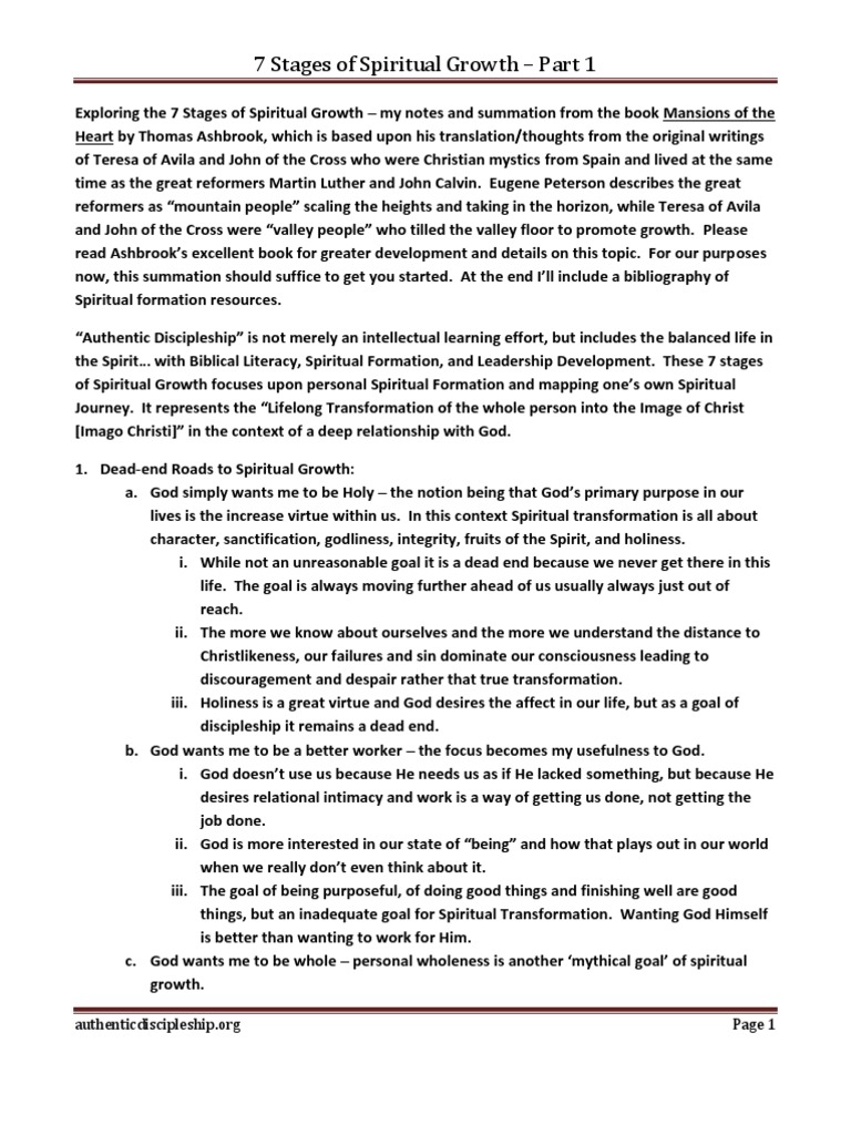 SF 3.1 - 7 Stages of Spiritual Growth - Part 1 | Spiritual Formation ...