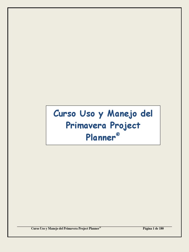 Curso Uso y Manejo Del Primavera Project | PDF | Histograma ...