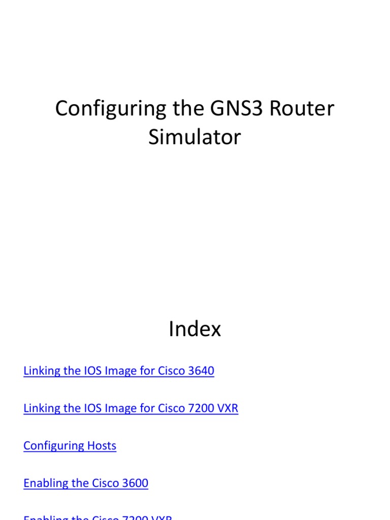 Configuring The GNS3 Router Simulator | PDF | Ios | Tab (Gui)