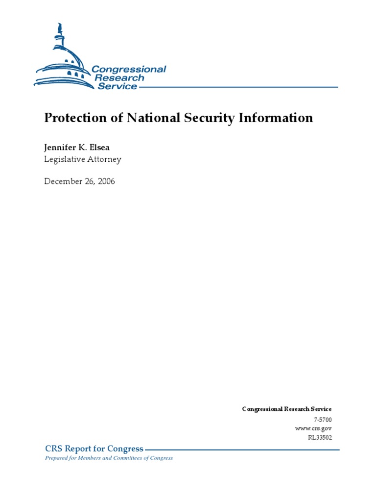 Protection of National Security Information | PDF | Classified ...