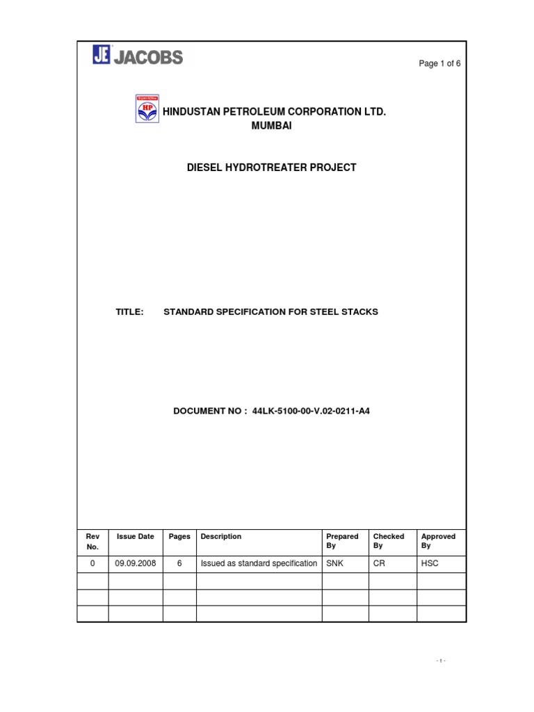 Steel Stack Design Specifications | PDF | Chimney | Structural Load