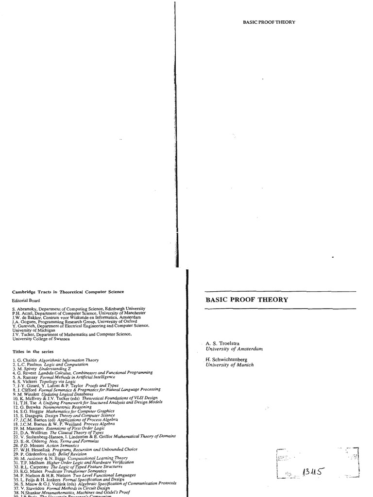 Basic Proof Theory | PDF