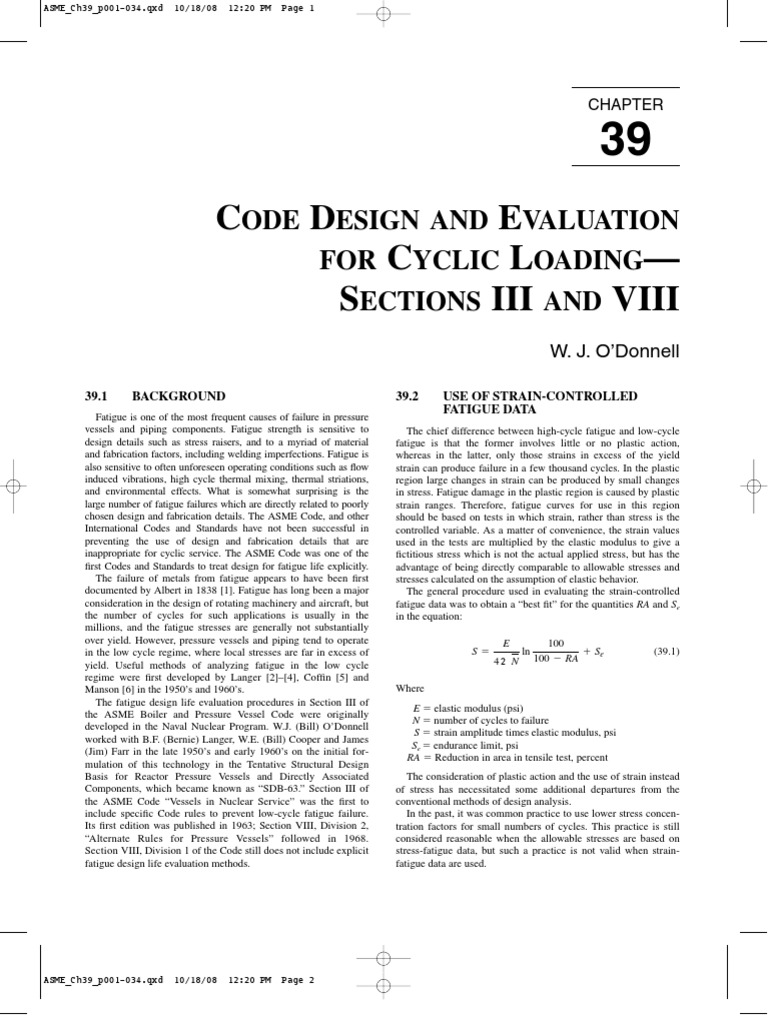 Code Design and Evaluation For Cyclic Loading - Section III and VIII ...