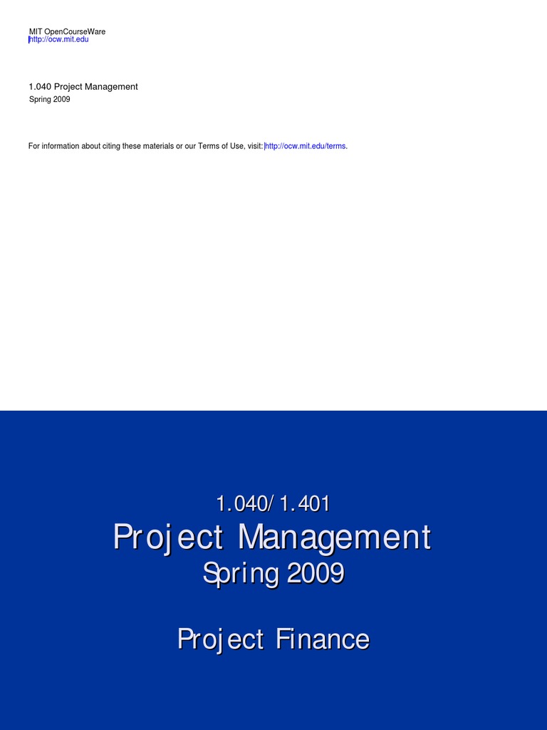 1.040 Project Management: Mit Opencourseware | PDF