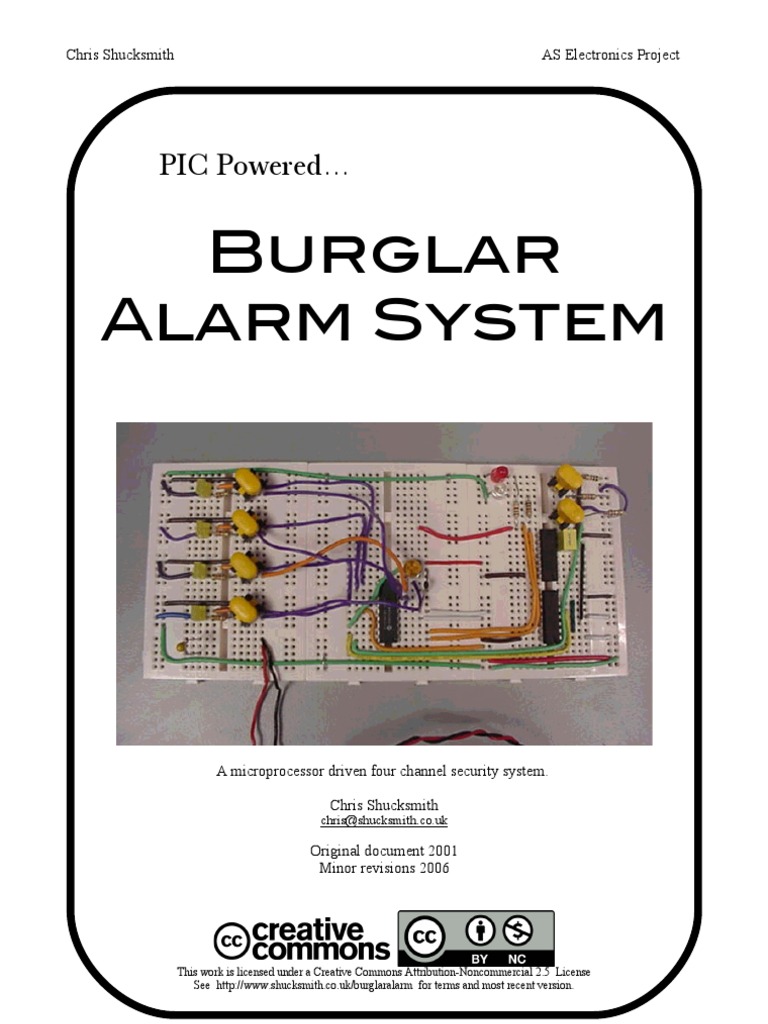 Burglar Alarm System: PIC Powered | PDF | Power Supply | Switch