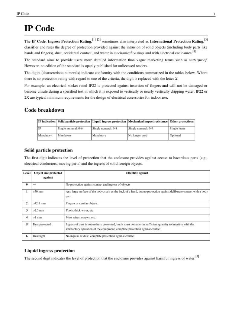 IP Code | PDF | Engineering | Electrical Engineering