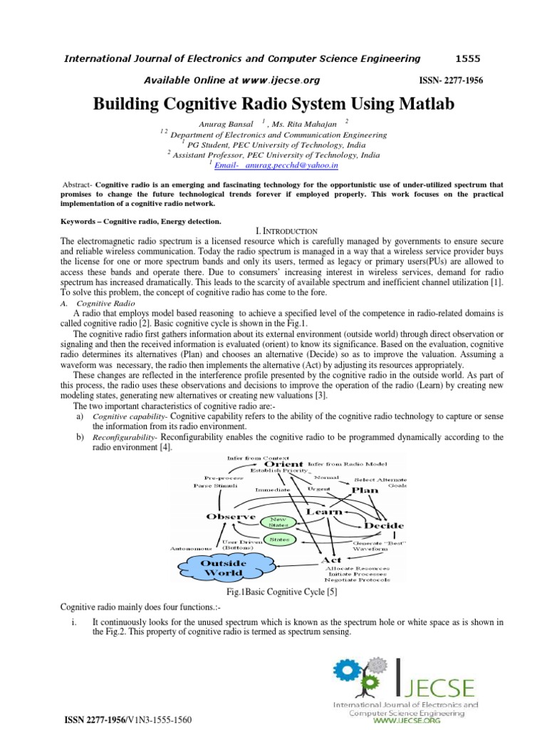 Building Cognitive Radio System Using Matlab | PDF | Science & Mathematics | Technology ...