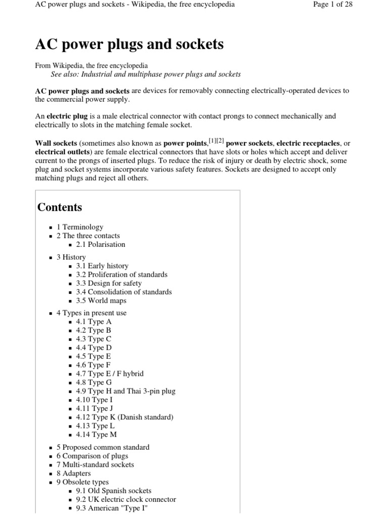 AC Power Plugs and Sockets | PDF | Ac Power Plugs And Sockets ...