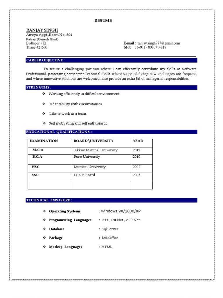 Ranjay Resume | PDF