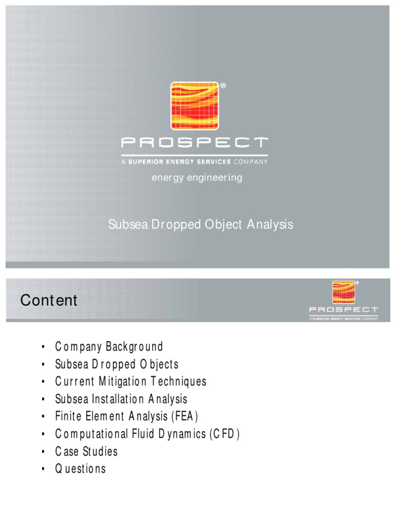 Subsea Dropped Object Analysis: Energy Engineering | PDF