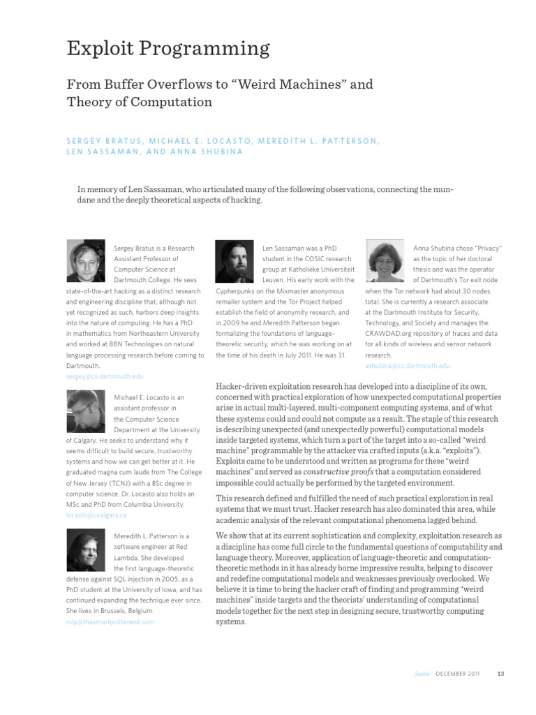 Exploit Programming Pdf String Computer Science Areas Of Computer Science
