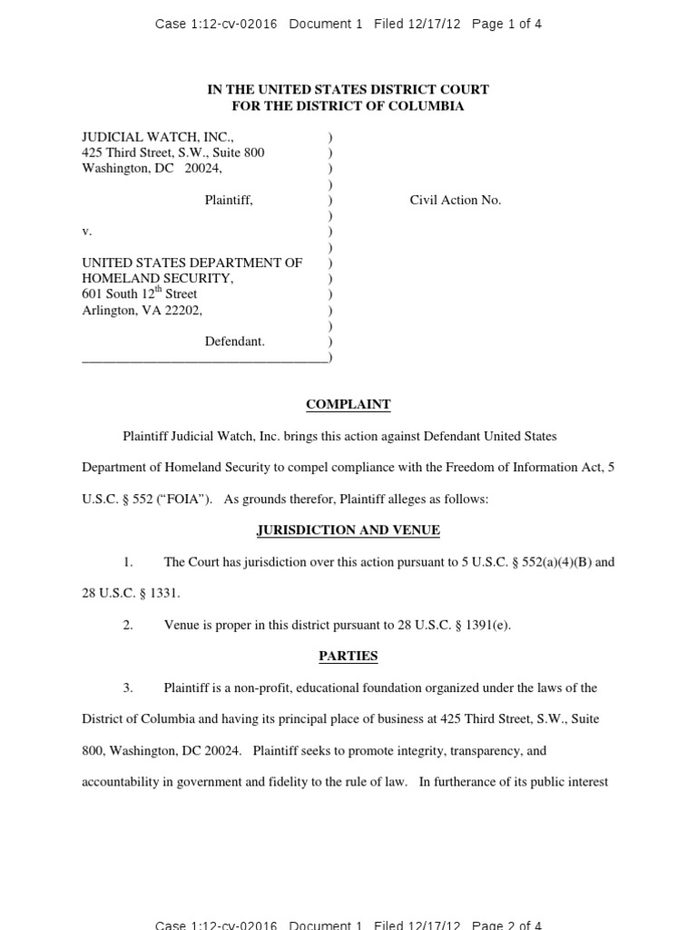 DHS Suit Transgender | PDF | Freedom Of Information Act (United States ...