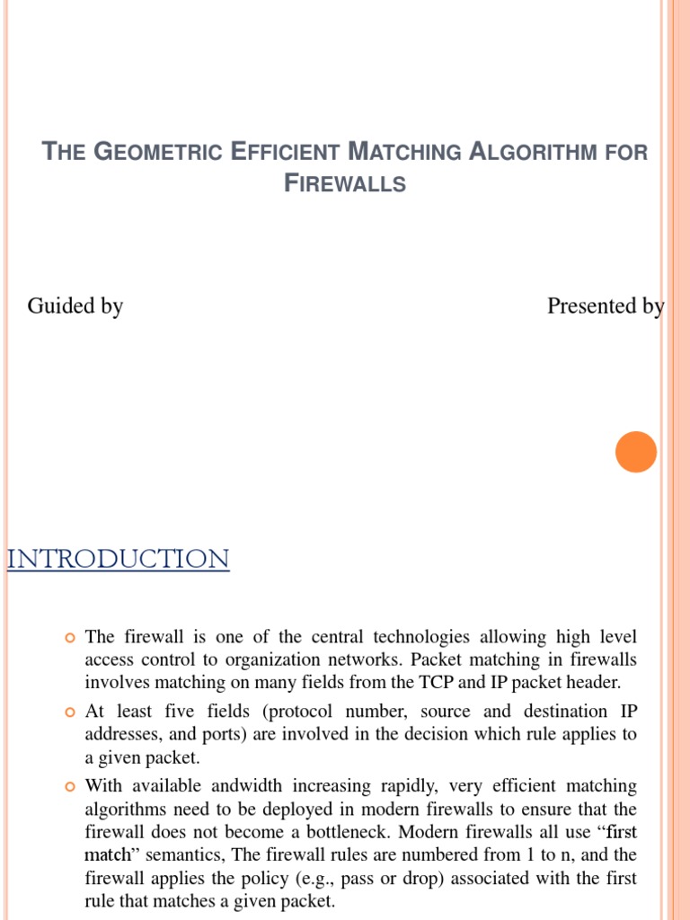 The Geometric Efficient Matching Algorithm For Firewalls | PDF ... The Geometric Efficient Matching Algorithm For Firewalls | PDF ...