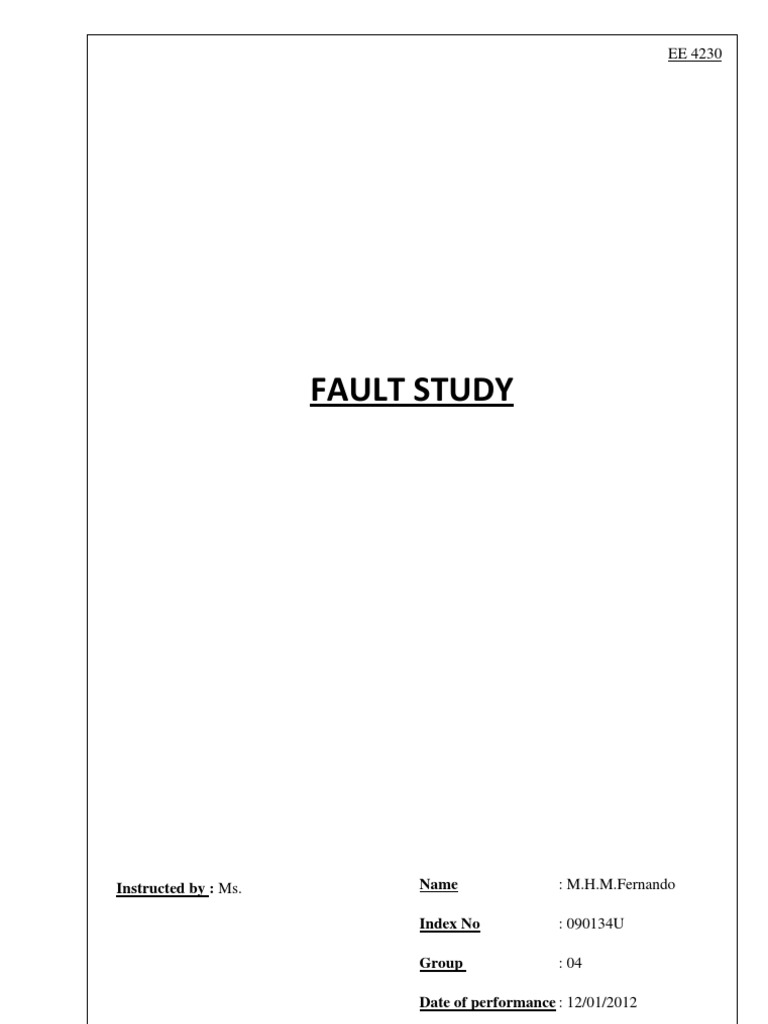 Fault Study | Download Free PDF | Electrical Impedance | Transformer