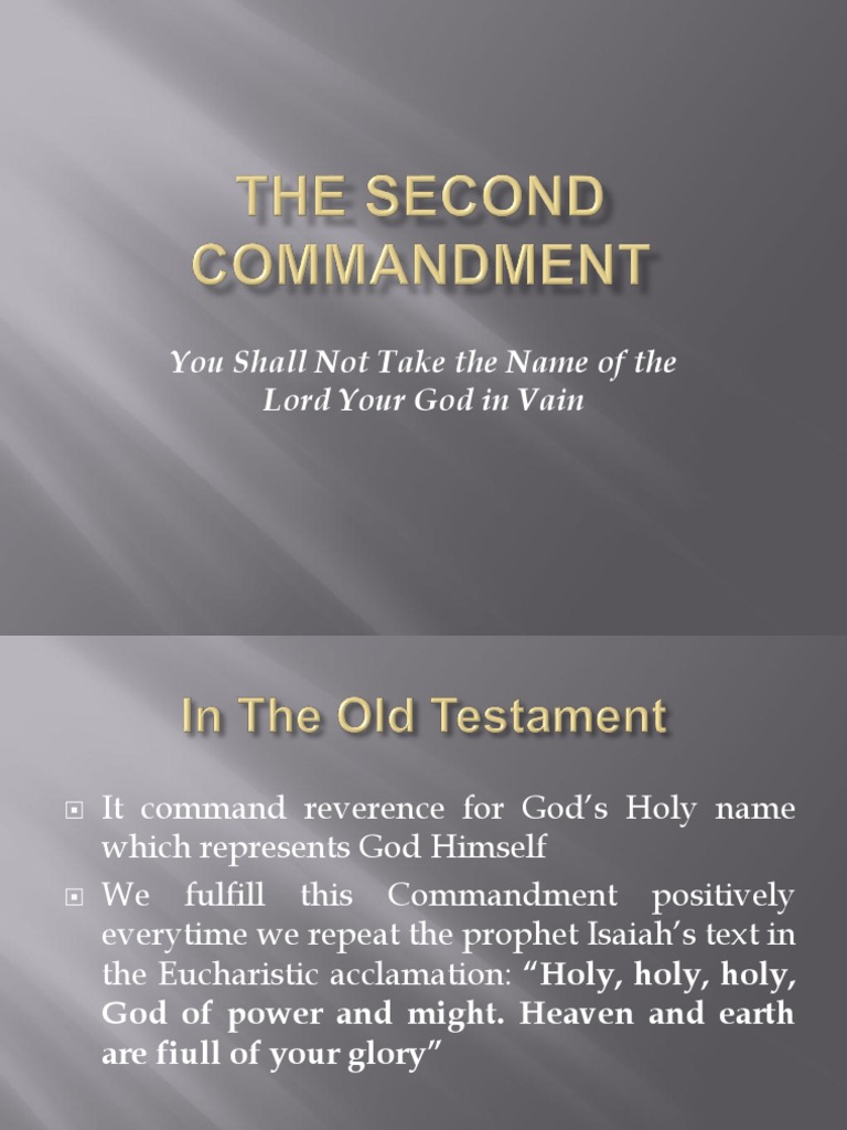 The Second Commandment | PDF | Trinity | Eucharist