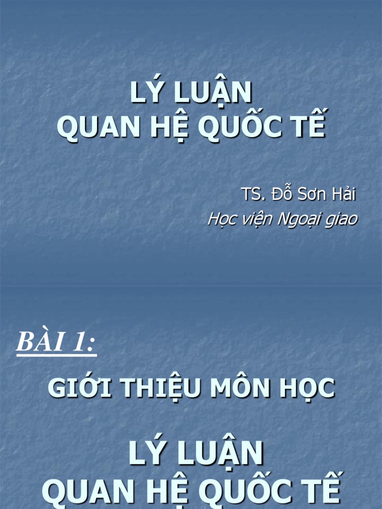 Gioi Thieu Ly Luan QHQT | PDF
