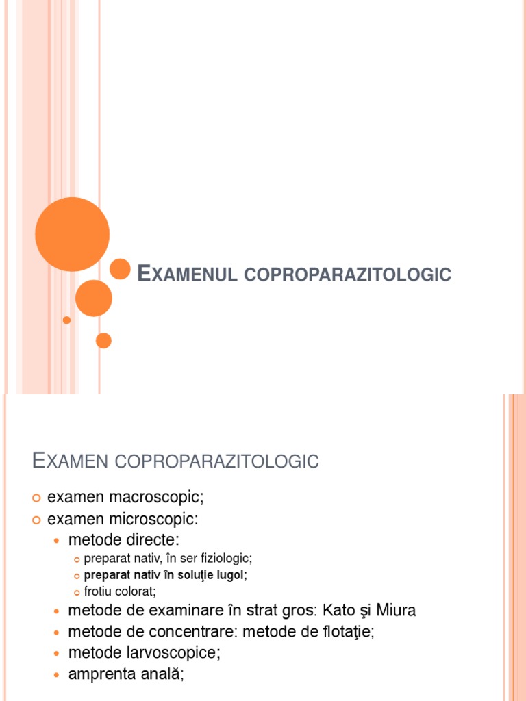 Examenul Coproparazitologic | PDF