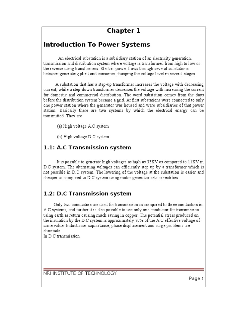 Introduction To Power Systems: 1.1: A.C Transmission System | Download ...