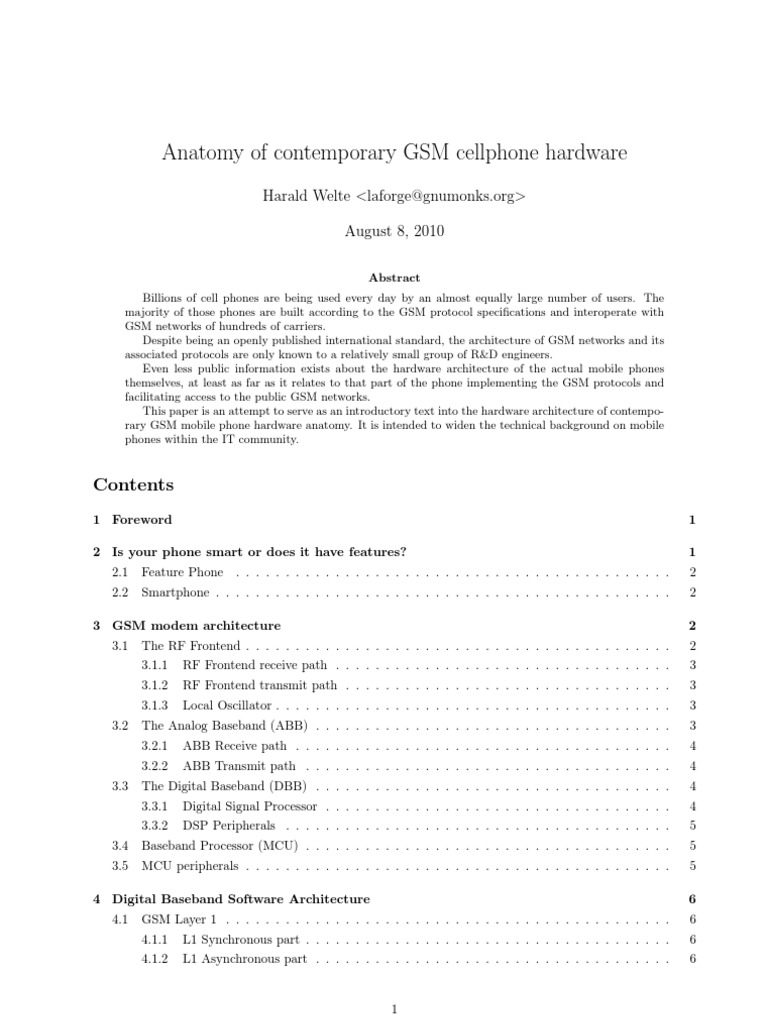 Anatomy of Contemporary GSM Cellphone Hardware: August 8, 2010 | PDF ...