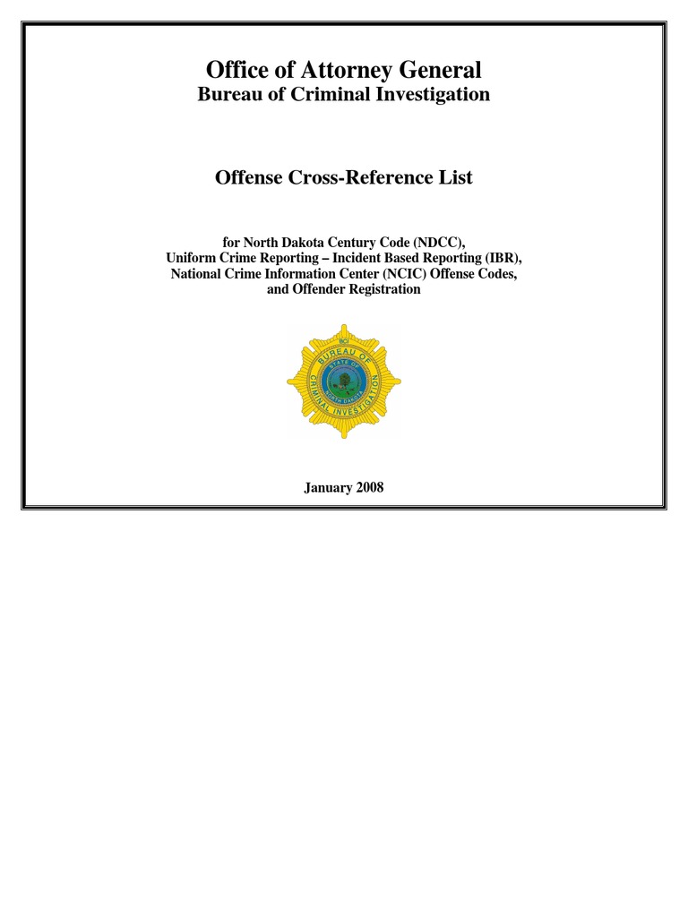 NCIC Offense Code Cross-Reference List | PDF | Controlled Substances Act | Assault