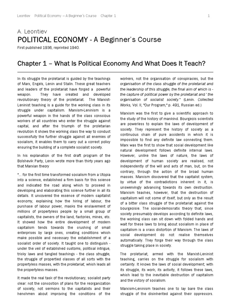 Introduction to Political Economy | PDF | Politics