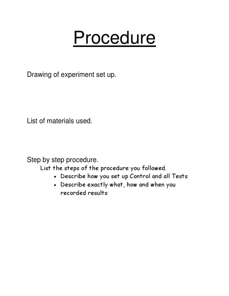 Procedure: Drawing of Experiment Set Up | PDF | Science & Mathematics