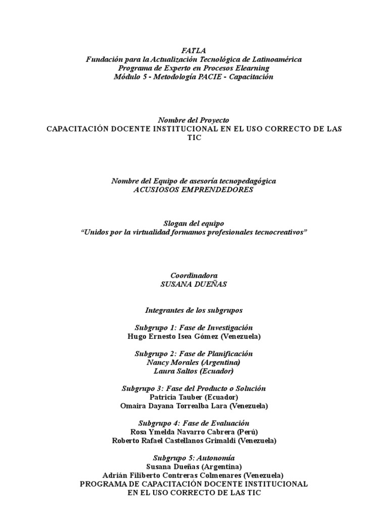 Borrador Programa Capacitacion | PDF | Internet | Maestros
