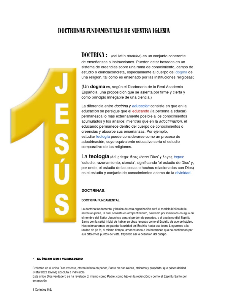 Doctrinas Fundamentales de La IPUC | PDF | Doctrina | espíritu Santo