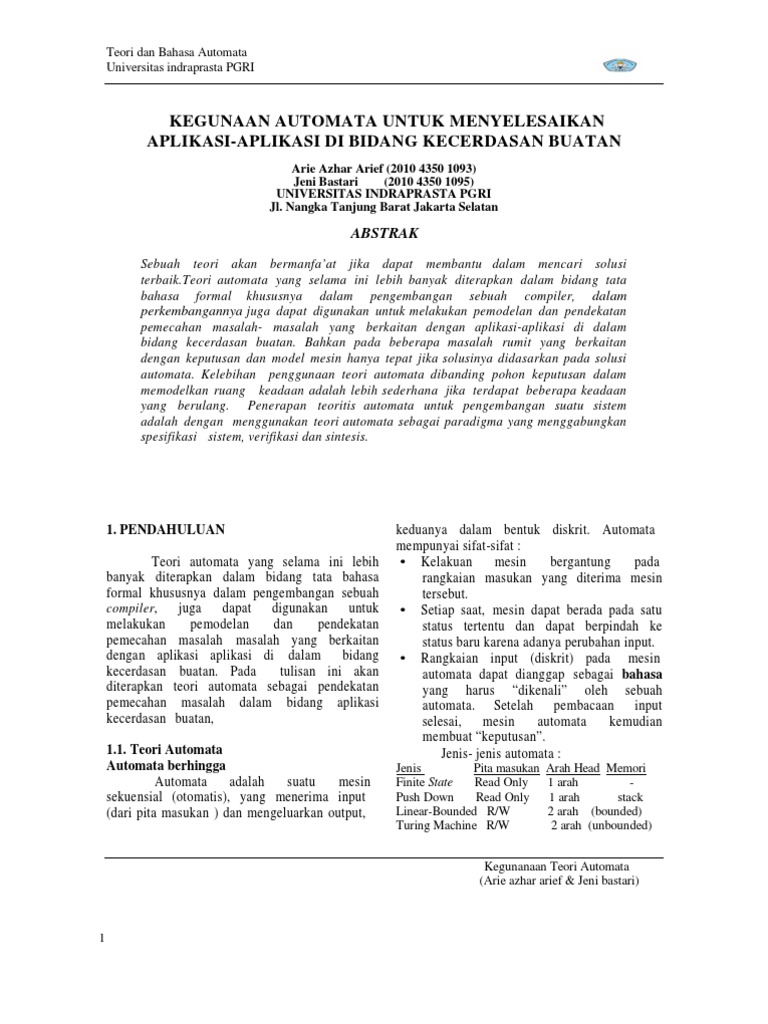 Tugas Jurnal Arie Azhar Arief & Jeni Bastari | PDF | Komputer | Teknologi & Rekayasa