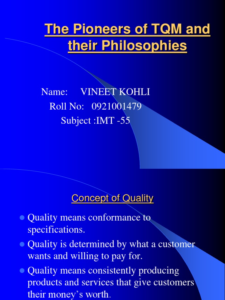 The Pioneers of TQM and Their Philosophies | PDF | Quality Management ...