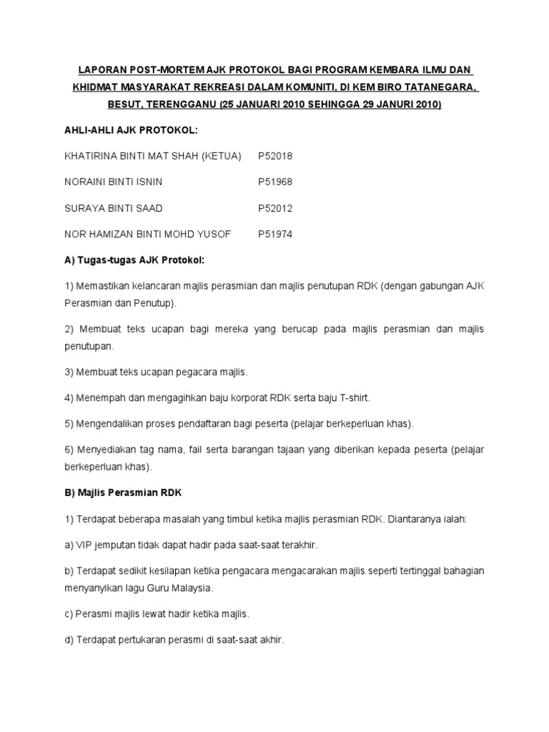LAPORAN POST Mortem Ajk Protokol | PDF