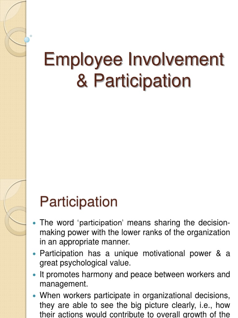 6.employee Participation | PDF | Employment | Labour Economics