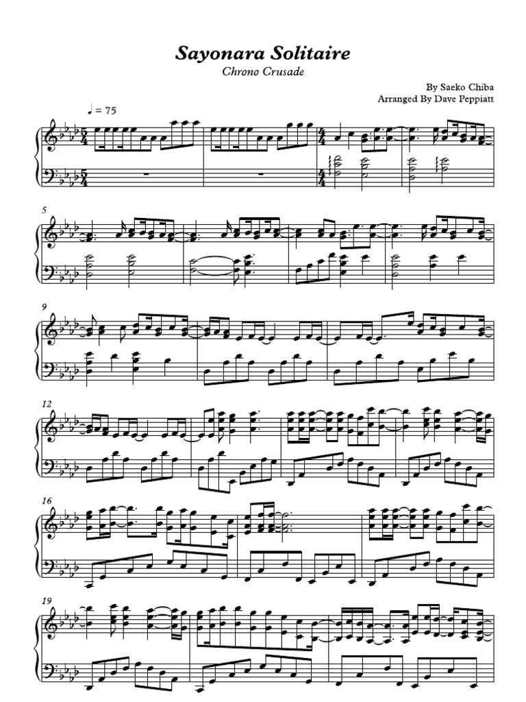 Sayonara Solitaire Sheet Music | PDF